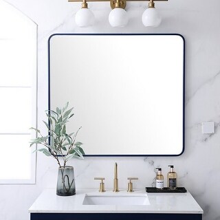 36"x40" Soft Corner Metal Rectangular Mirror Blue - Bed Bath & Beyond ...