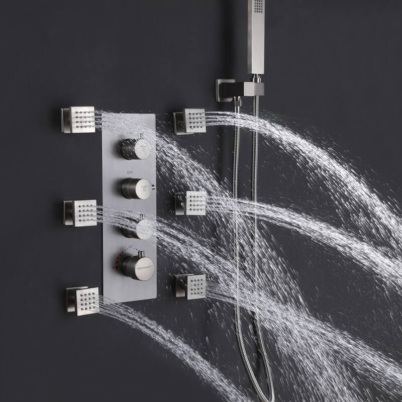 Thermostatic Complete Shower System With Embedded Valve - Overstock ...