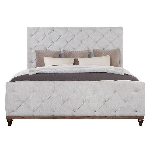 Cafferty Light Grey Tufted Panel Queen Bed - Bed Bath & Beyond - 38366178