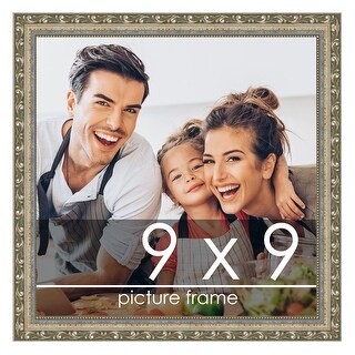 9x9 Traditional Silver Wood Picture Square Frame - Picture Frame ...