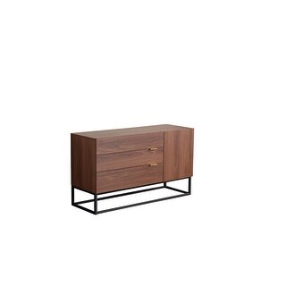 47 Inch TV Stand Media Console Table with 3 Drawers, Warm Brown and ...