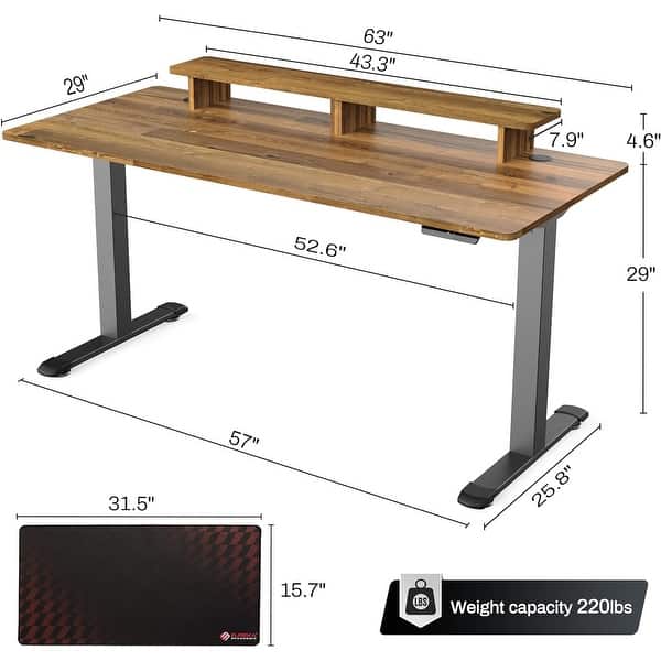 Electric Height Adjustable Gaming Desk Standing Desk - Bed Bath ...