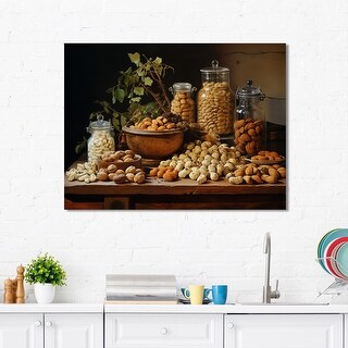 Designart "Brown Nuts Still Life II" Food & Beverage Wall Art Living ...
