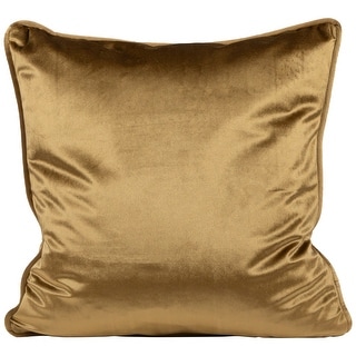 17" Solid Umber Brown Plush Pipe Edged Square Throw Pillow - Bed Bath ...