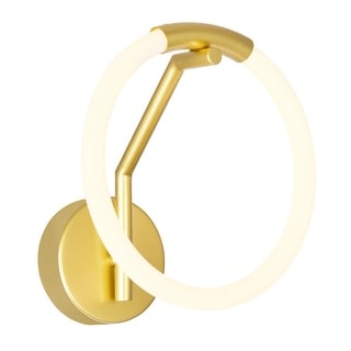 Hoops Integrated LED 10in Satin Gold Wall Sconce - Satin Gold - Bed ...