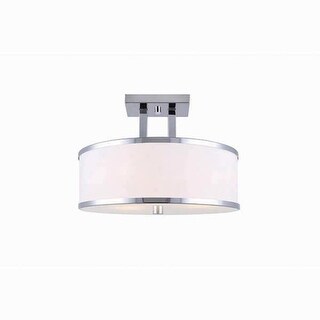 Canarm Amelia 3 Light 15" Wide Semi Flush Drum Ceiling Fixture - Bed ...