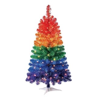 Prelit 105 Clear Incandescent Lights, Anson Rainbow Tinsel Fir ...