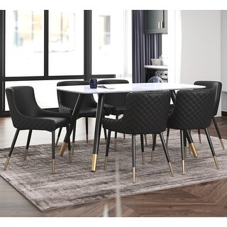 7pc Dining Set - White Table with Black Chair - Bed Bath & Beyond ...
