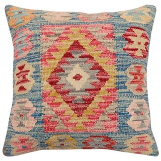 Boho Chic Briana Turkish Hand-Woven Kilim Pillow - 18'' x 18'' - Bed ...