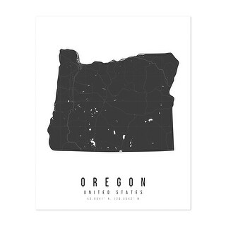 Oregon Maps Minimal Art Print/Poster - Bed Bath & Beyond - 34898361