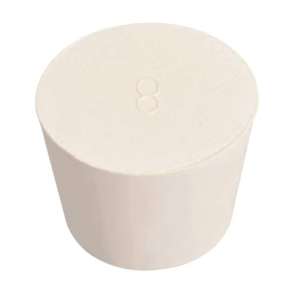 White Tapered Shaped Solid Rubber Stopper for Lab Tube Stopper Size 8 ...