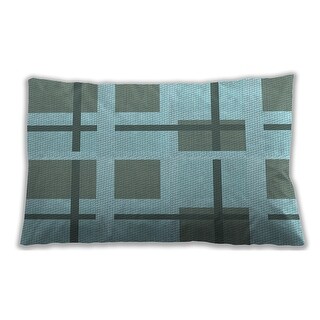 Ahgly Company Patterned Indoor-Outdoor Tron Blue Lumbar Throw Pillow ...