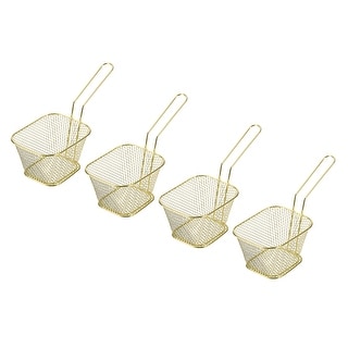 4x Mini Square Fry Basket Reusable Holder Fry Chip Basket 4.1x3.4x2.5 ...