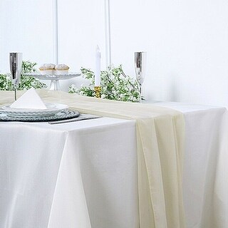 12 Piece Premium Chiffron Wedding Extra Wide Table Runners Beige - 22 ...