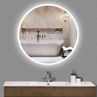 32 inch Round Acrylic Smart Mirror with the illuminated LED - N/A - Bed ...