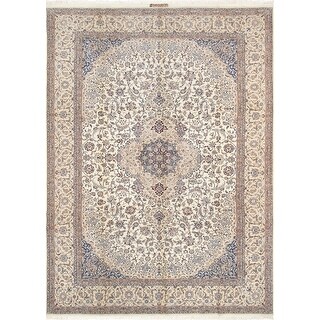 Canvello Nain Silkroad Blue And Ivory Area Rug - 8'6" X 12' - Ivory ...