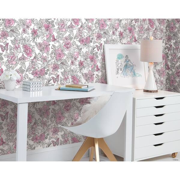 Disney Princess Royal Floral Magenta Wallpaper - Bed Bath & Beyond ...