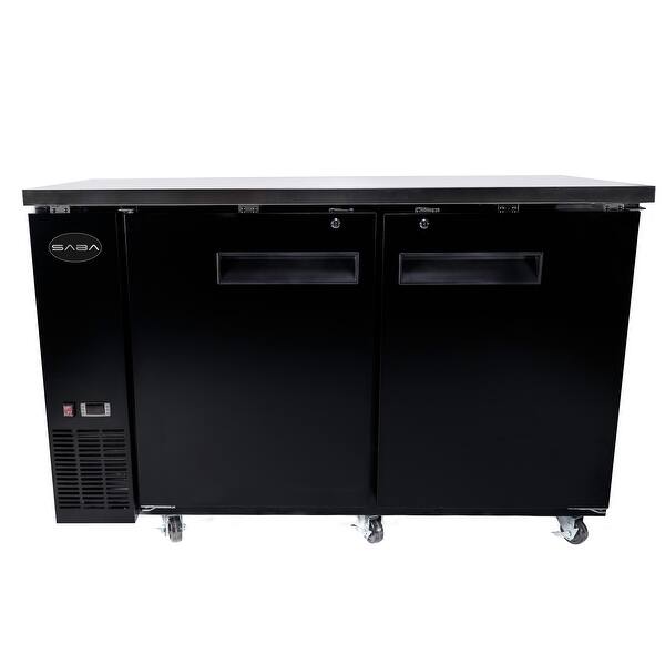 SABA - 24" Depth 60" Two Door Commercial Back Bar Cooler (Black) - Bed ...