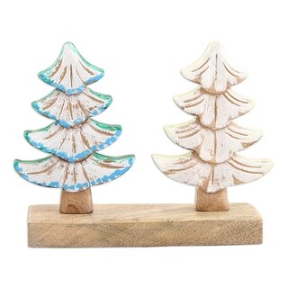 Novica Handmade Snowy Forest Wood Sculpture - Bed Bath & Beyond - 36953457