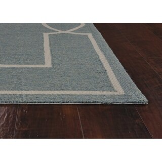 5' x 7' Spa Coastal Bordered Indoor Outdoor Area Rug - 3'6" Round - Bed ...