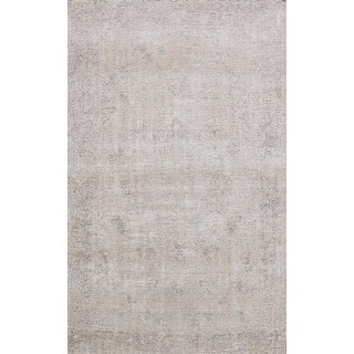 Muted Distressed Tabriz Persian Area Rug Handmade Wool Carpet - 6'4" x ...