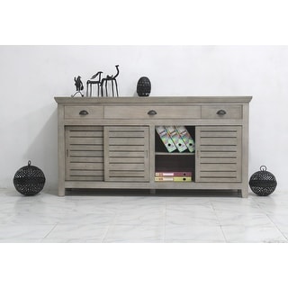 Pedigo 72" Wide 3 Drawer Mango Wood Credenza - Bed Bath & Beyond - 36596319