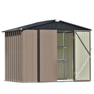 Metal Storage Shed with Adjustable Shelf and Lockable Doors Tool ...