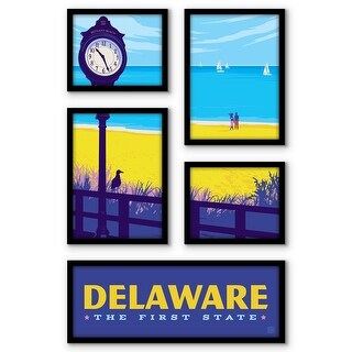 Americanflat Delaware State Pride 5 Piece Grid Framed Print Wall Art ...