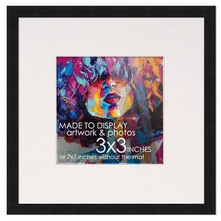 3x3 In Frame Black Matted for 3x3 In Picture or 7x7 Art Poster Without ...