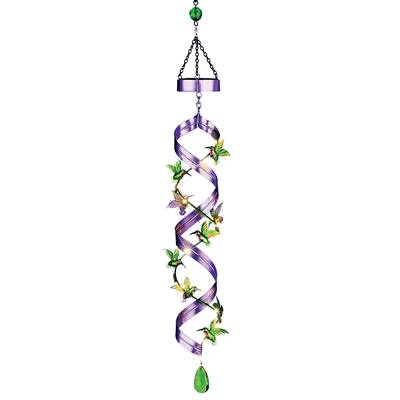 Solar Hanging Purple Wind Spinner Tree Decor - NO SIZE - Overstock ...