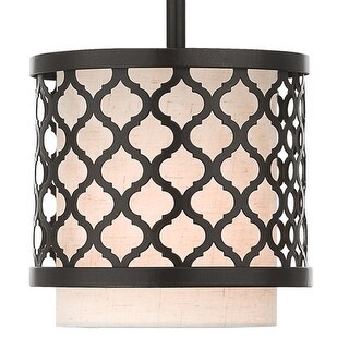 Livex Lighting Arabesque Single Light 7" Wide Pendant with Outer Metal ...