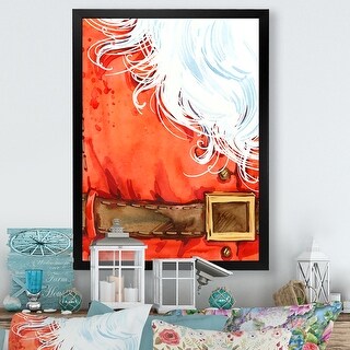 Designart "Christmas Holiday Fancy Santa Claus II" Traditional Framed ...