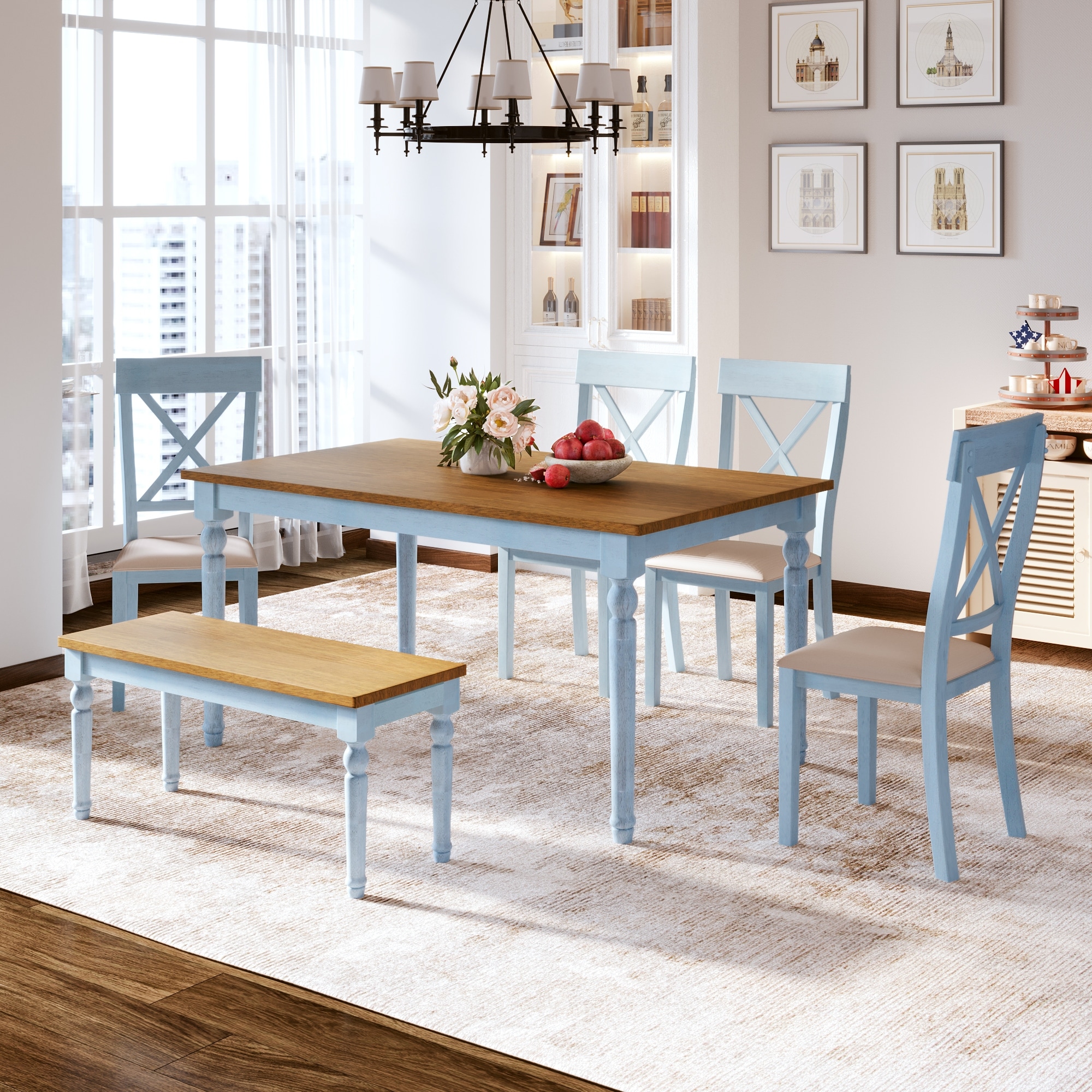 retro dining set with bench