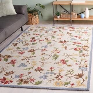 SAFAVIEH Handmade Chelsea Maile French Country Floral Wool Rug - Bed ...