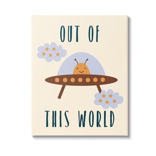 Stupell Alien Spaceship Phrase Canvas Wall Art Design By Lil' Rue - Bed ...