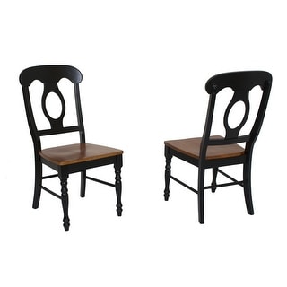 set of 2 antique black and brown curved back wooden dining chairs 38 ...