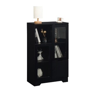 Multi-Purpose Storage Cabinet with Glass Doors and Adjustable Shelves ...