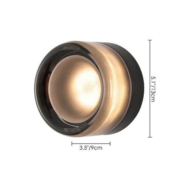 Rennnsan Modern Dome Dimmable LED Bathroom Vanity Light/Glass Dimple ...