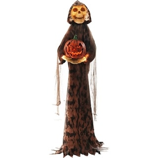 Haunted Hill Farm Forrest Stump the Skeleton Greeter with Light-Up ...