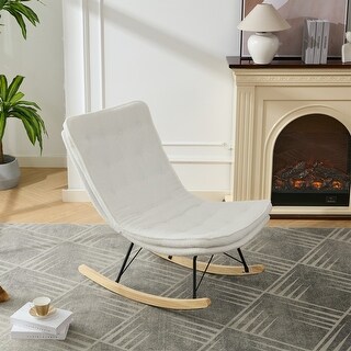 Armless Rocking Chair, Lounge Chair with Wide Backrest for Living Room ...