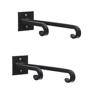 Achla Designs Set of 2 Lodge Double Brackets w/Multiple Hooks, 9.5 Inch ...