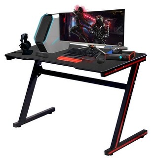 Streamlined Black Z-Shaped Computer Office Desk - Bed Bath & Beyond ...