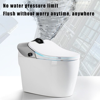 Mobile APP control Bidet Toilet, Elongated One Piece Toilet with ...