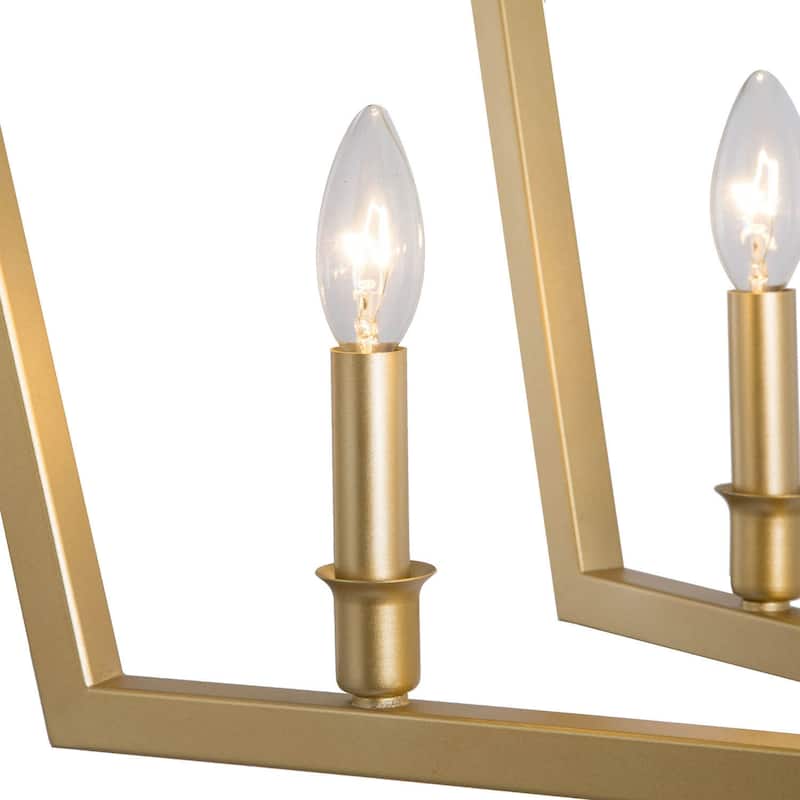 Modern Glam Gold Chandelier Geometric 8-light Candle Kitchen Island ...