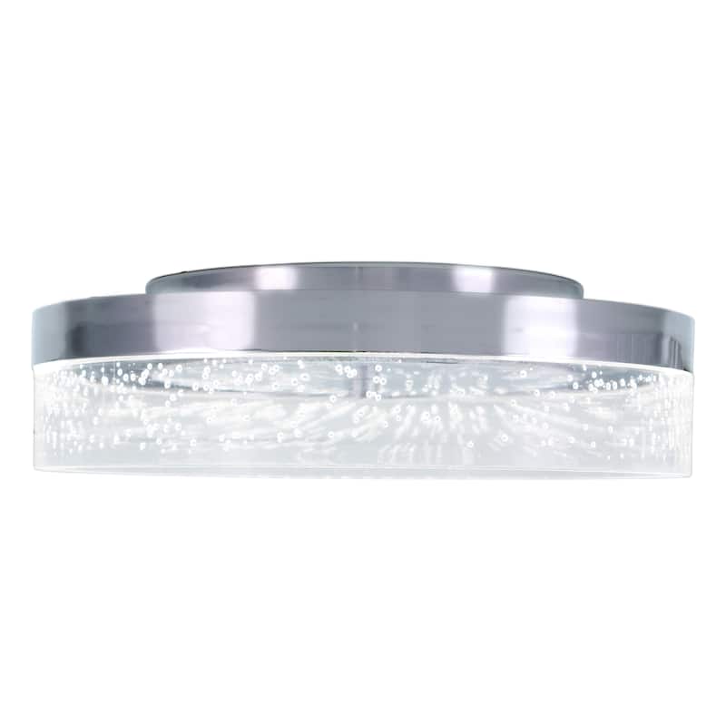Vaughn 12 In W Integrated Led Chrome Flush Mount Ceiling Light Fixture