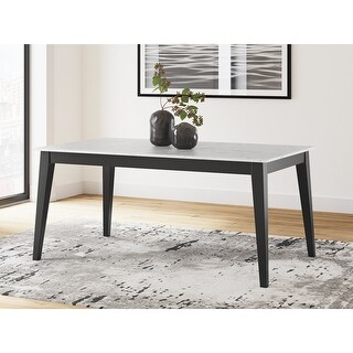 Signature Design by Ashley Jettaya Black/White Rectangular Dining Table - 66"W x 38"D x 30"H ...