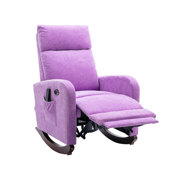 Modern Comfortable Purple Rocking Chair with 8 Massaging Modes - 25.59 ...