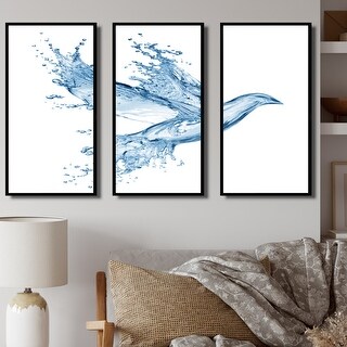 Designart "Dove from Water Splashes" Animal Framed Wall Art Set of 3 ...
