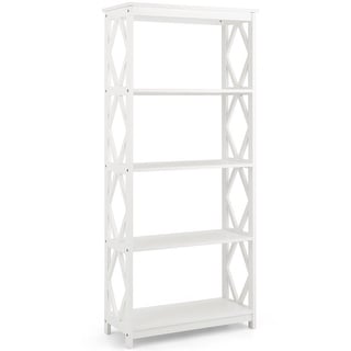 5-Tier Modern Freestanding Bookcase with Open Shelves - 28" x 12" x 61 ...