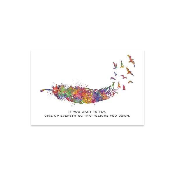Feather Quote Landscape Print On Acrylic Glass by Genefy Art - Bed Bath ...